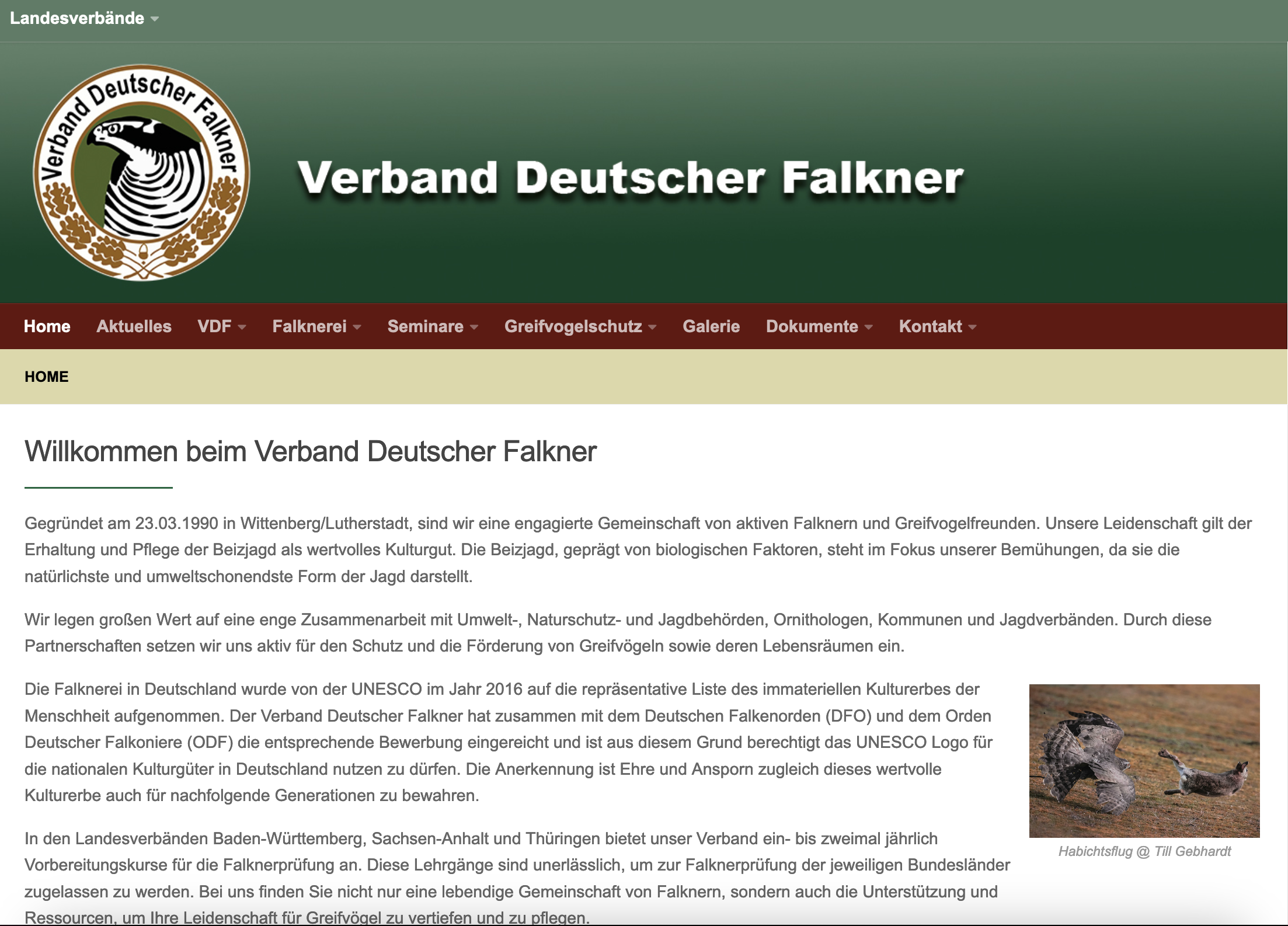 Neu: Die neu gestaltete Webseite des Verbands Deutscher Falkner ist ...